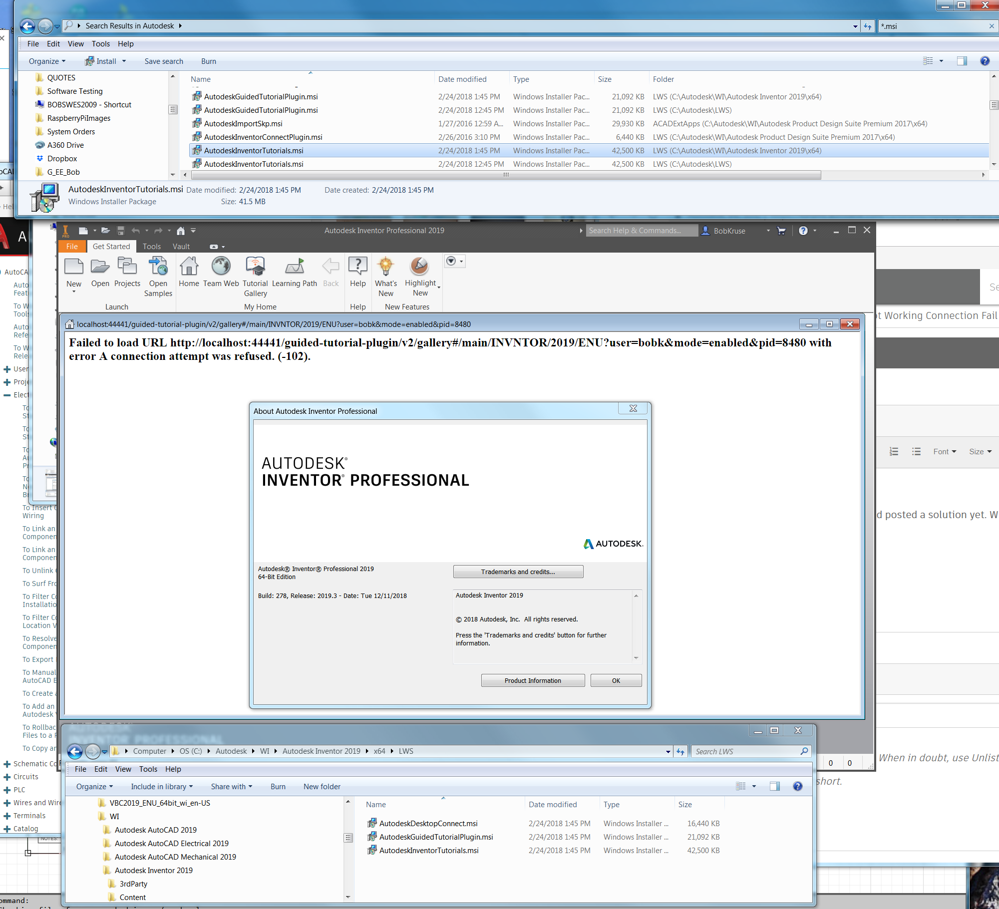 Inventor 2019 Learning Path and Tutorial Gallery Not Working Connection Failure - Autodesk Community