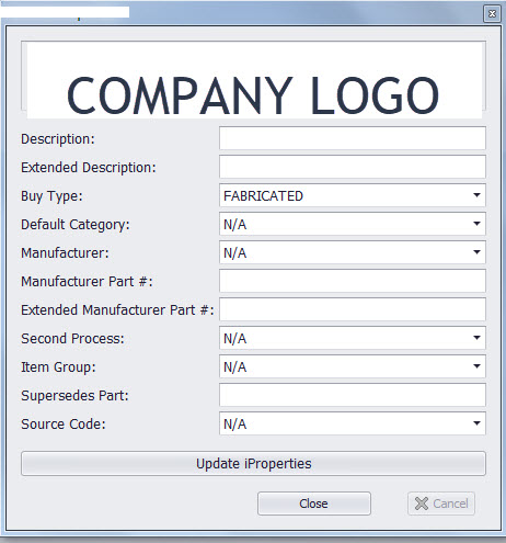 Custom iProperties iLogic Forms, with dropdowns, etc. at file creation ...