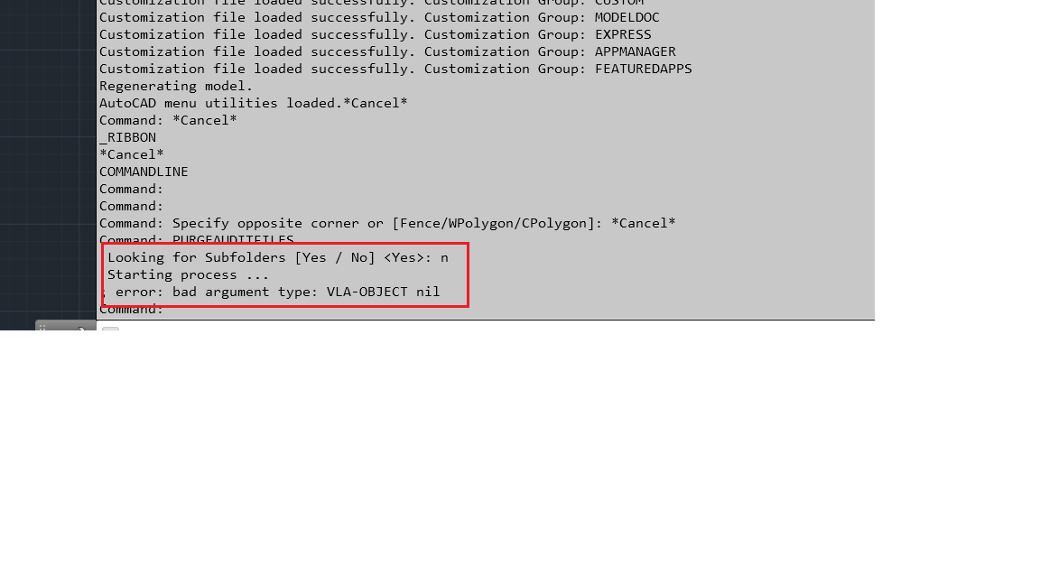 Solved: Purge and Audit lisp - Autodesk Community