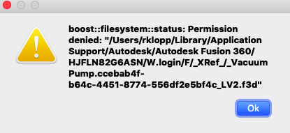 Assembly on team hub OSX error boost::filesystem::status: Permission denied - Autodesk Community