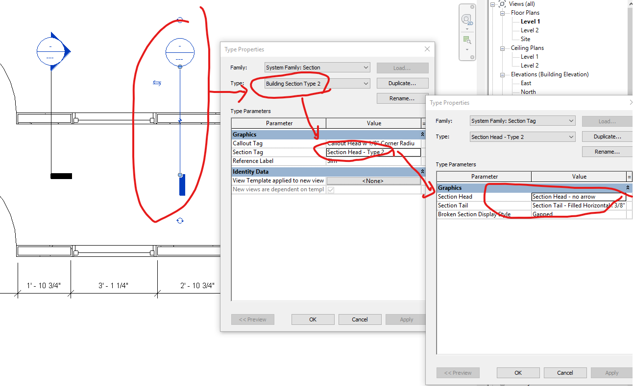 Using two different Section heads in same views - Autodesk Community