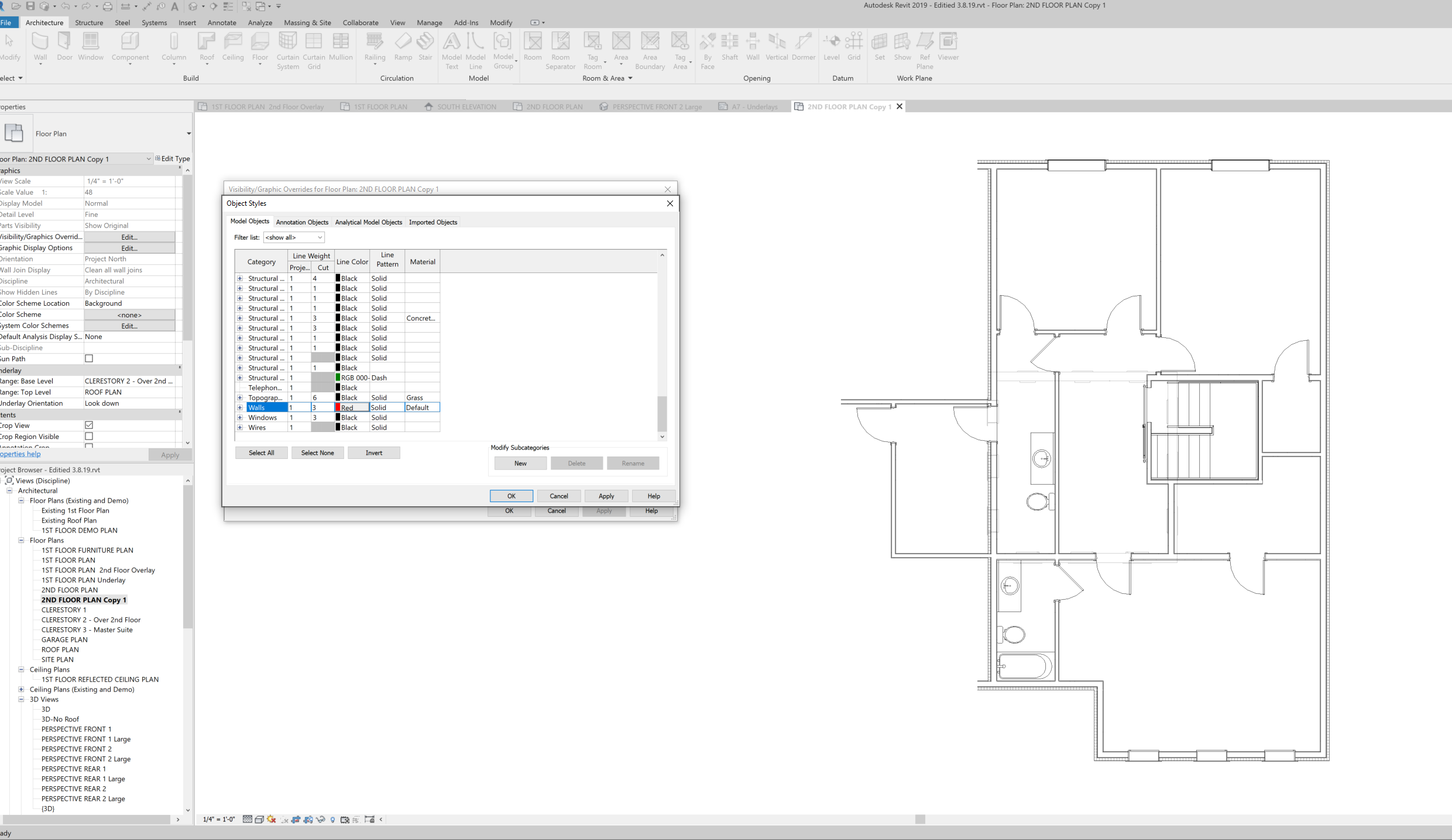 Solved: Change color of walls in one sheet only - Autodesk Community