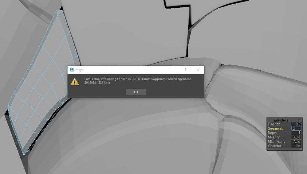 Solved: Maya 2017 Bevel segments fatal error!! - Autodesk Community