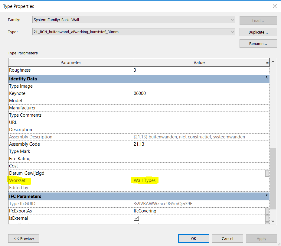 IFC export user defined pset: "Workset" - Autodesk Community