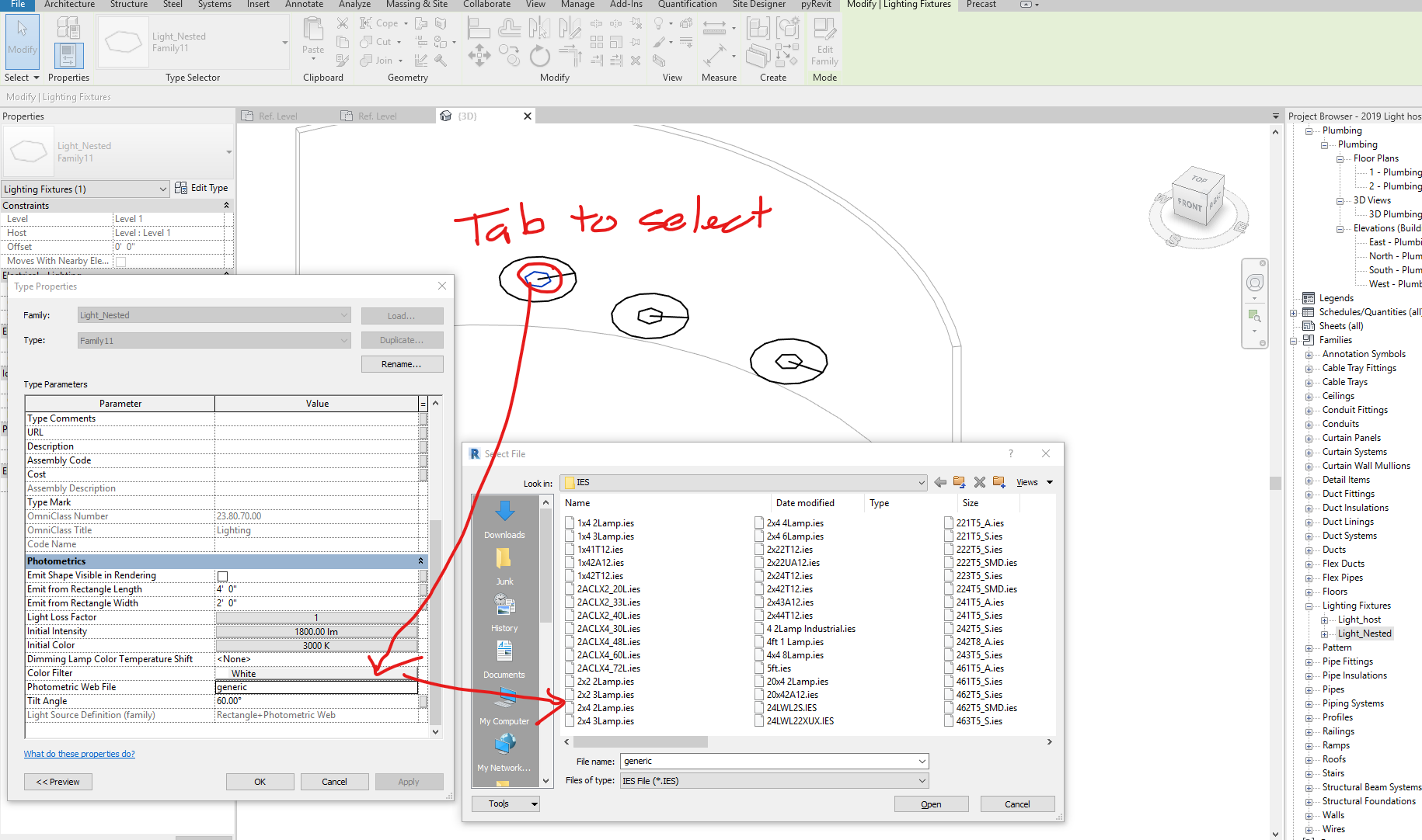rotate the 'light source' in xy plane in a lighting fixture family - Autodesk Community