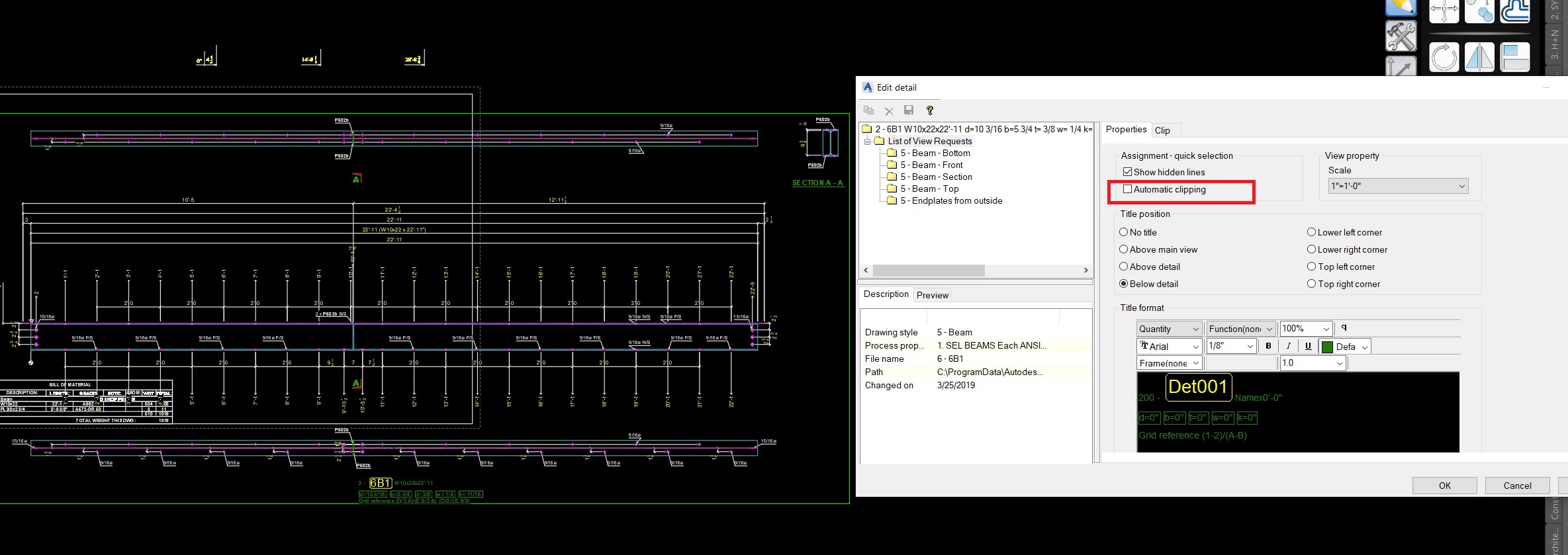 Automatic Clipping-Shrink to drawing's limits option in details ...