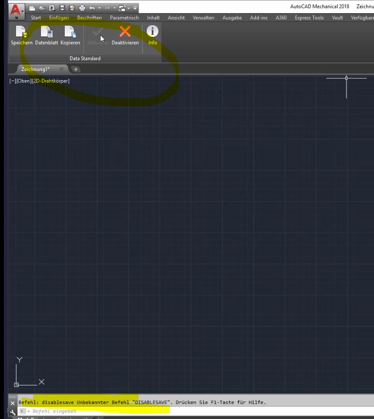 Vault Data Standard commands do not work in the AutoCAD Mechanical in ...