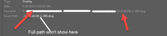 Solved: XREF Palette won't show the full saved path name - Autodesk Community