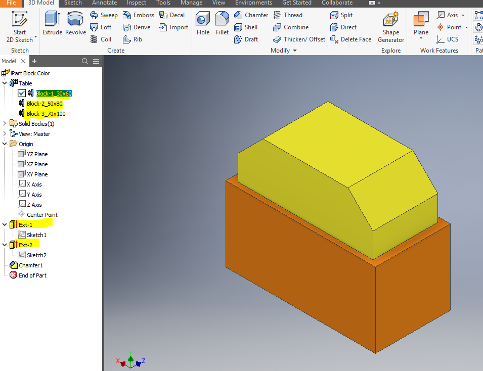 Solved: can we change colors of extrusion/ surfaces in iPart - Autodesk ...