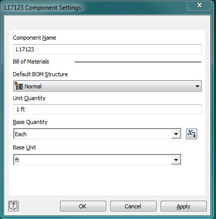 Virtual Parts Base Quantity & Unit of Measure - Autodesk Community