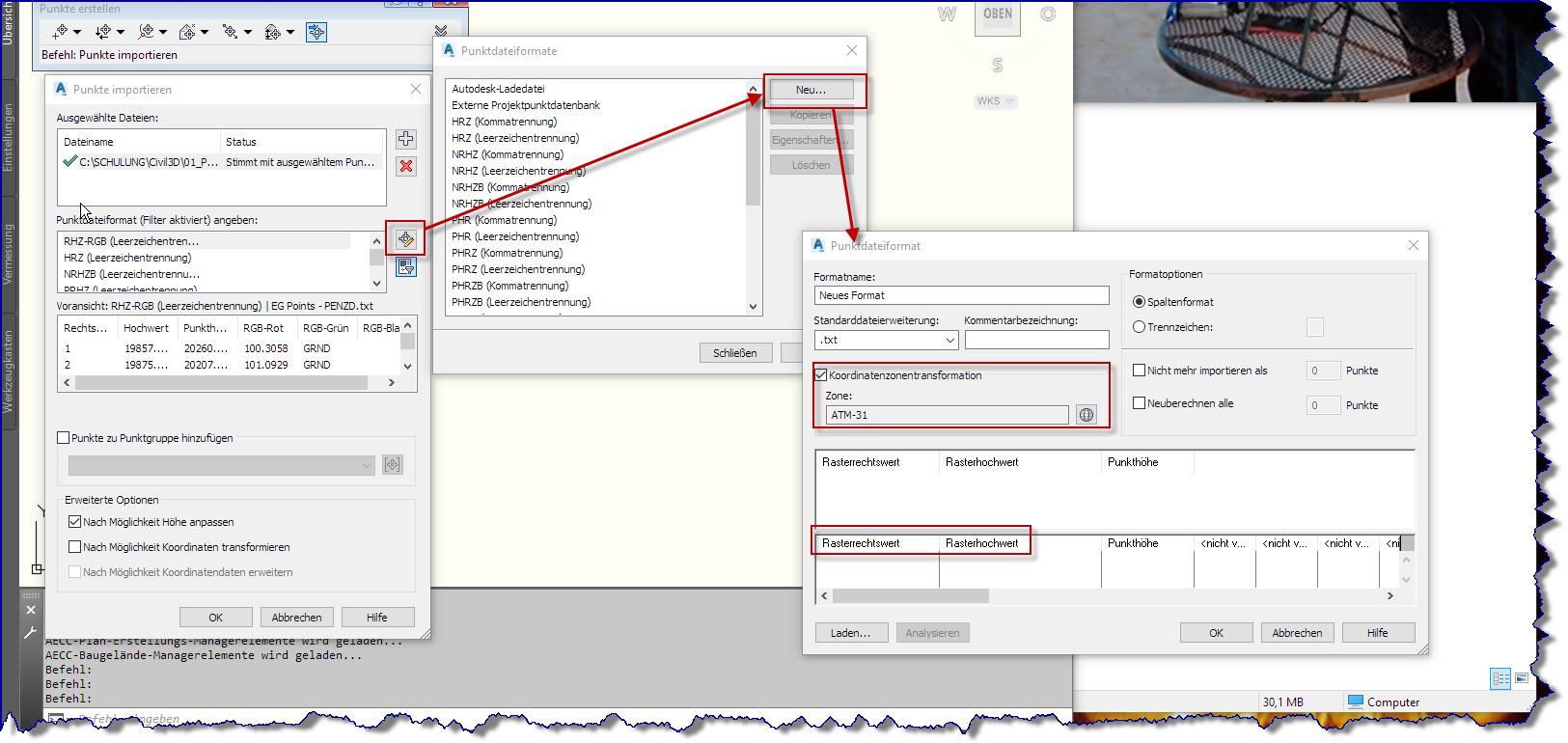 Gelöst: Civil3D Wie wende ich eine geodätische Transformations-Definition auf Punkte an ...
