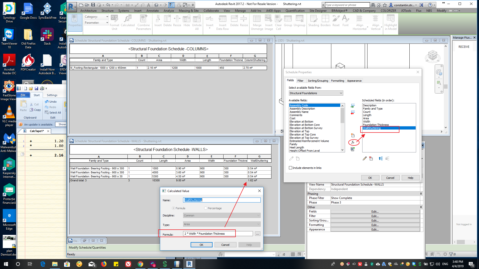 how to calculate footings formwork? - Autodesk Community
