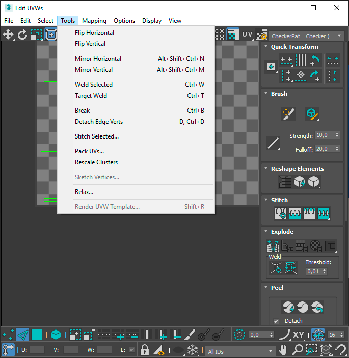 Can't select "Render UV Template" in the Edit UVWs' Tools menu ...