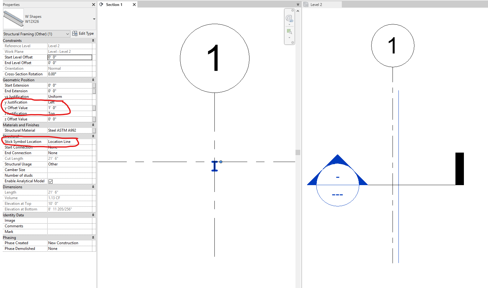 Solved: Steel beam stick symbol offset in plan, in same vertical plane - Autodesk Community
