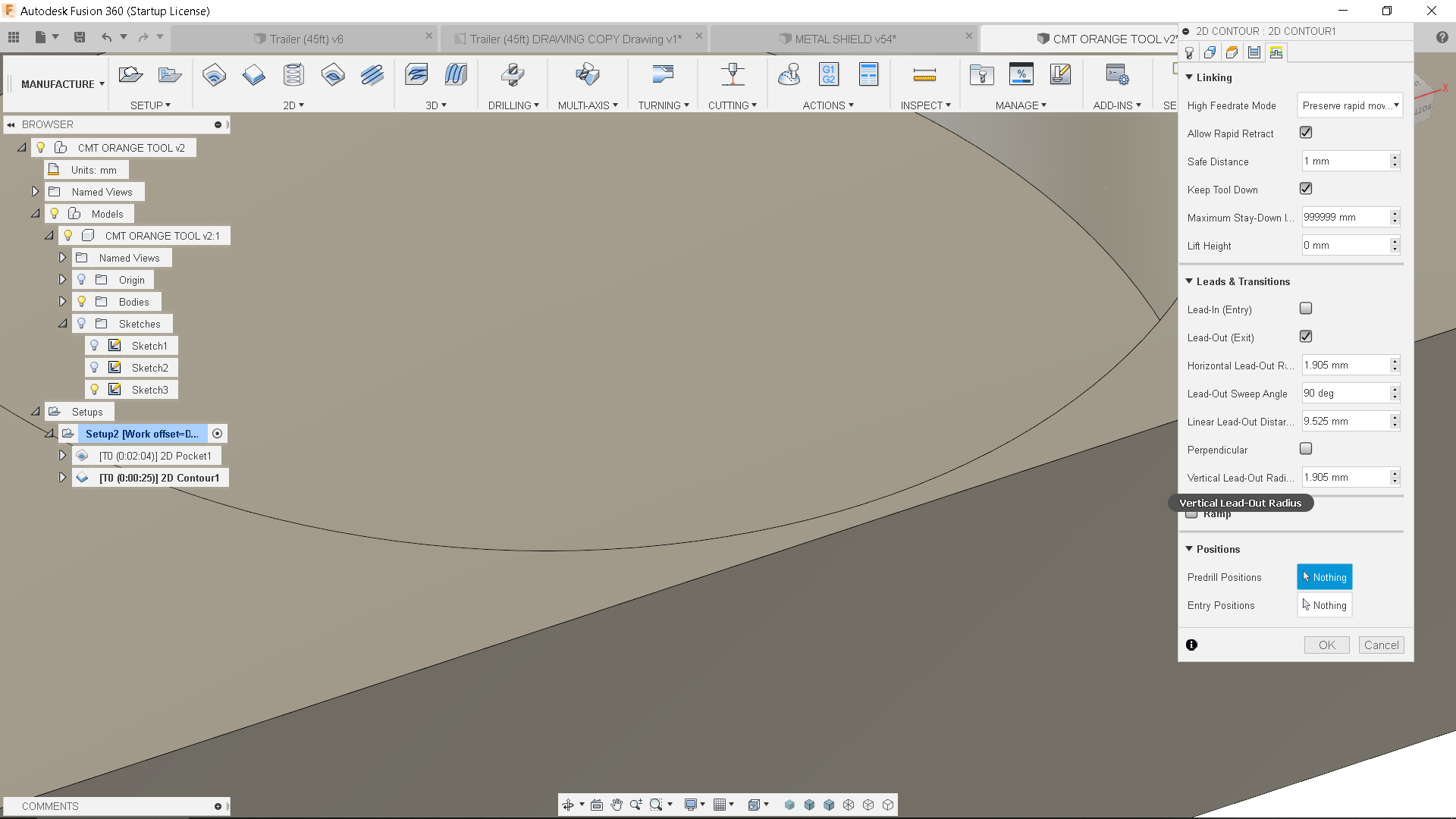 2D Pocket lead-out problem. - Autodesk Community