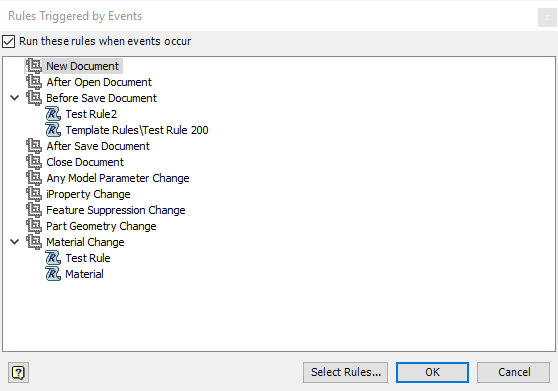 Ilogic rules, creating triggers - Autodesk Community
