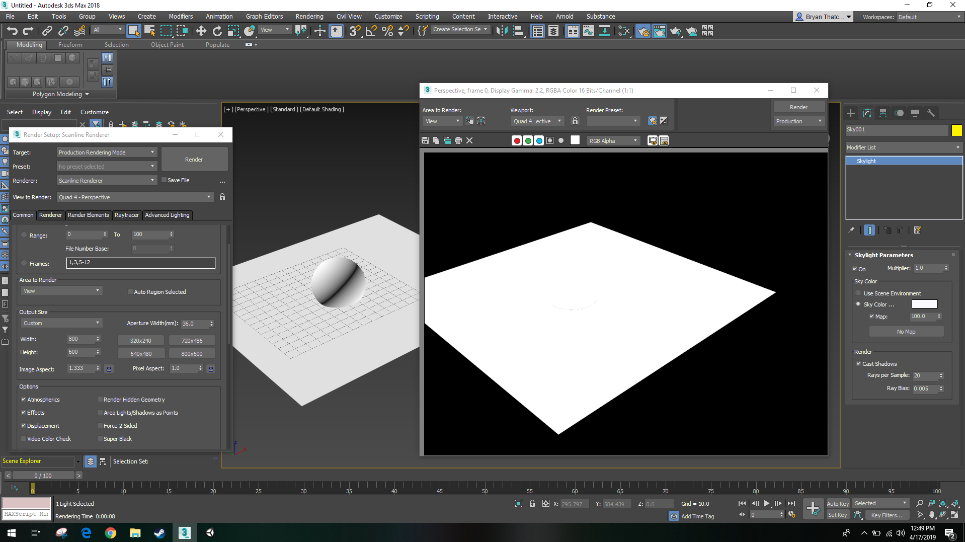 Scanline renderer - Skylight multiplier - Autodesk Community