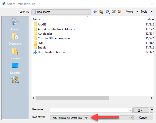 Exporting a point file defaulted as TXT format - Autodesk Community