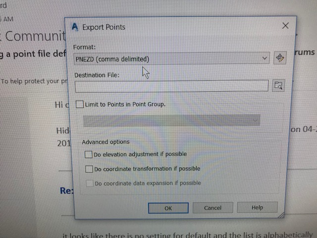 Exporting a point file defaulted as TXT format - Autodesk Community