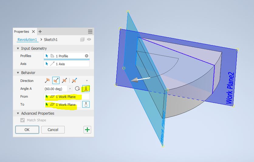 Inventor 2020: Revolving between planes - Autodesk Community