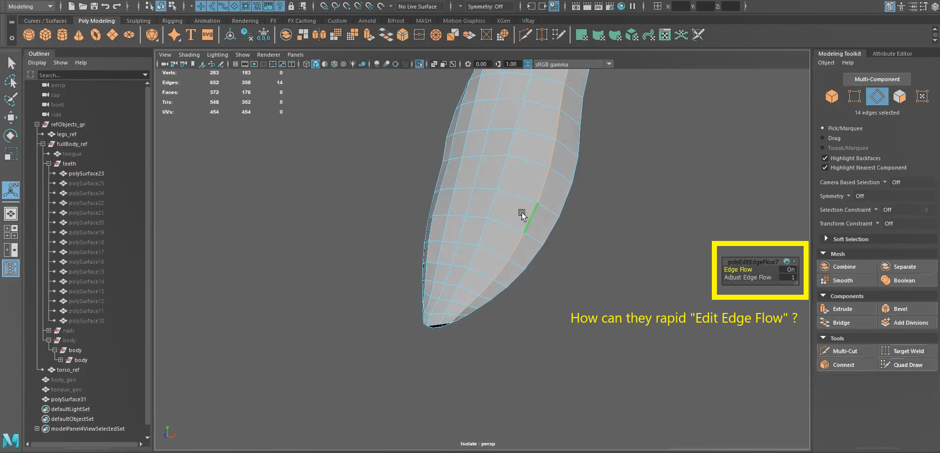 Solved: How to rapid "Edit Edge Flow"? - Autodesk Community