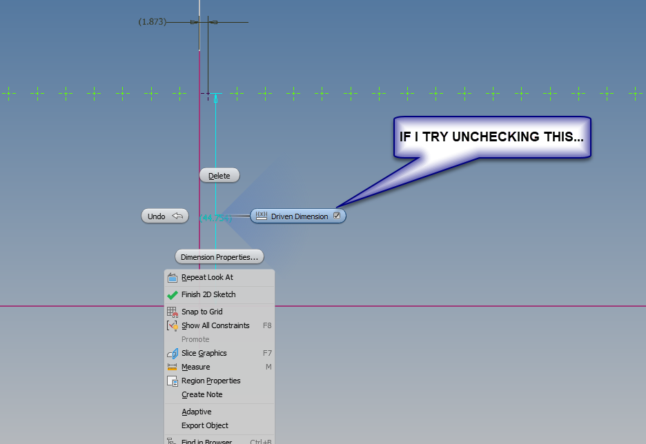 Solved: Once adaptive Sketch Points Will not allow Driven Dimensions - Autodesk Community