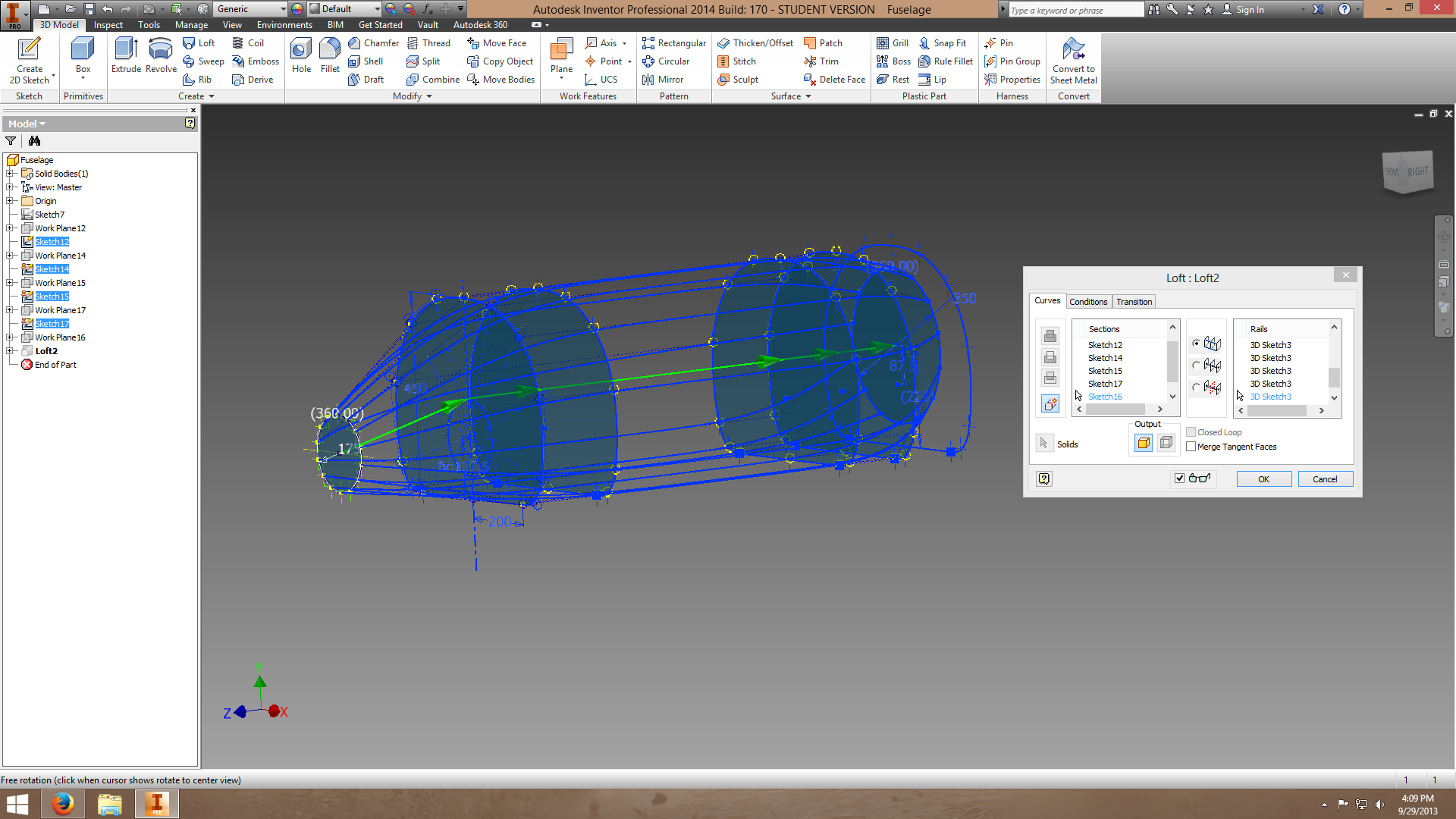 Copying spline to a new work plane and linking to the original ...