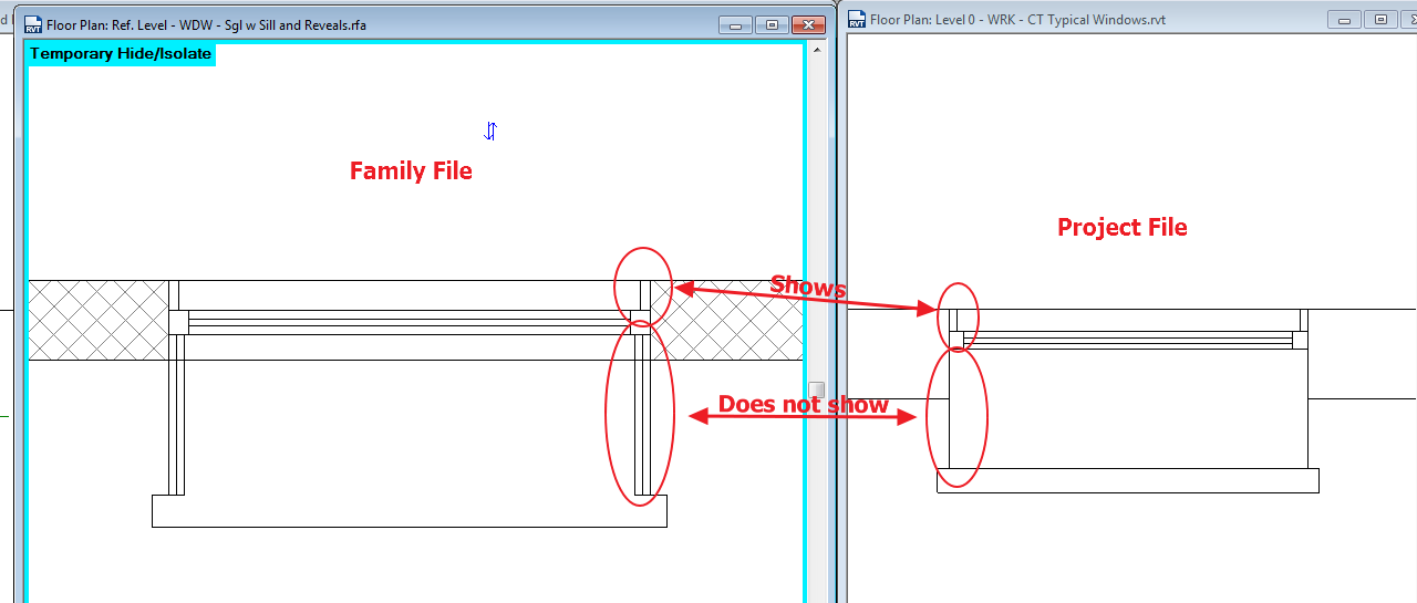 Nested family component not showing correctly cut when loaded into project - Autodesk Community