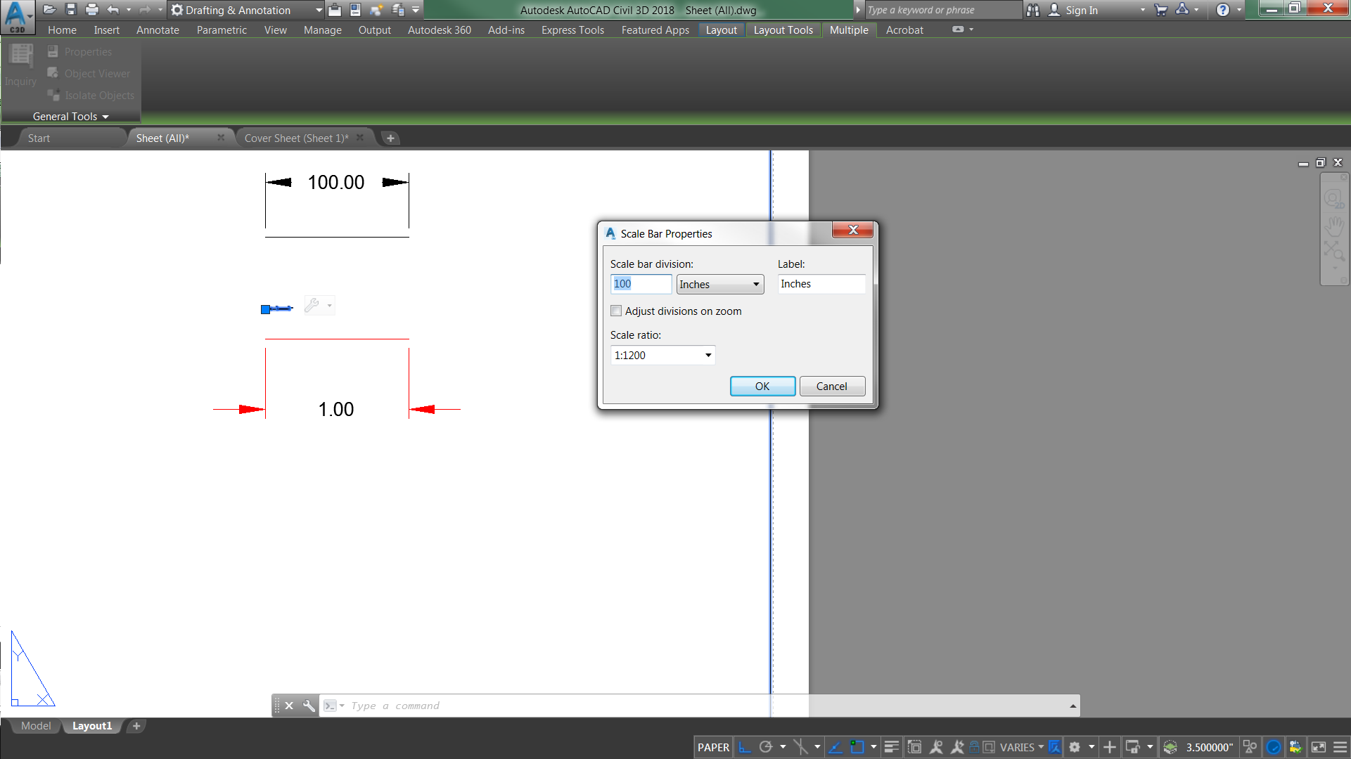 Bar Scale always equals viewport scale x 12 - Autodesk Community