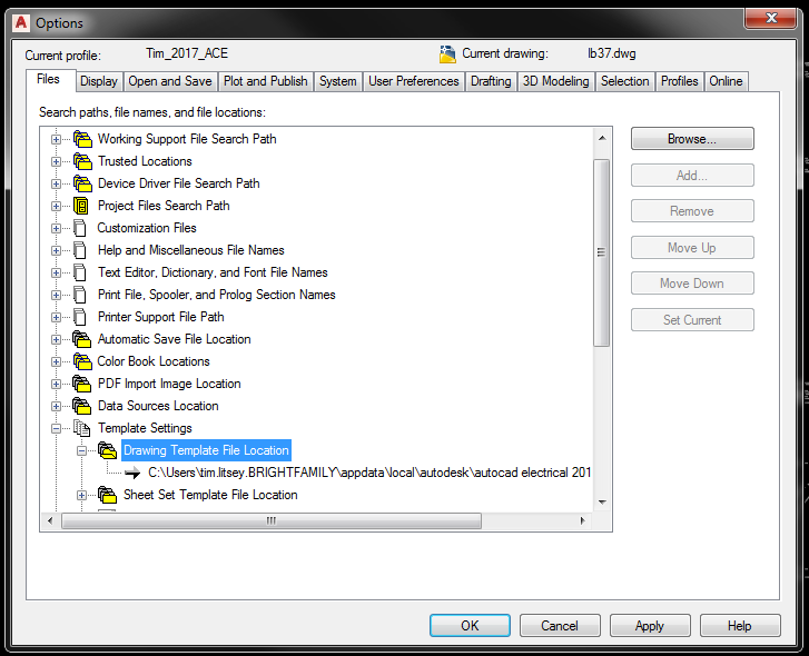 Change AutoCAD electrical drawing template folders location - Autodesk ...
