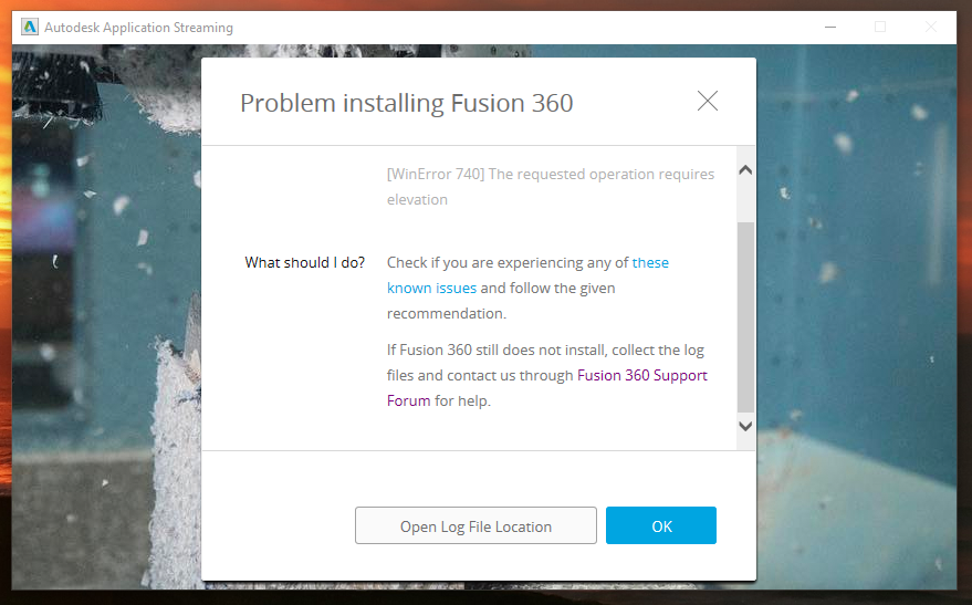 fusion wont install - Autodesk Community