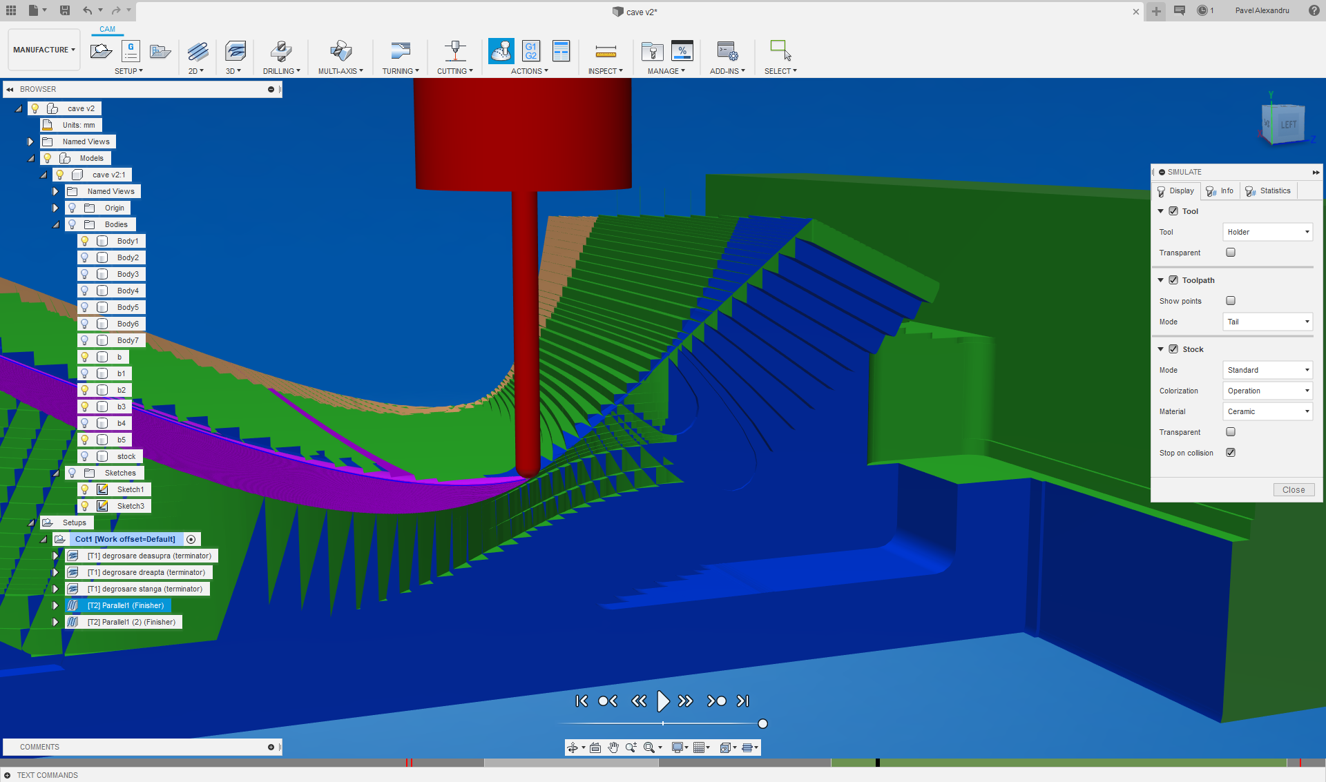 rapid collision with stock when using tapered helix ramp - Autodesk Community