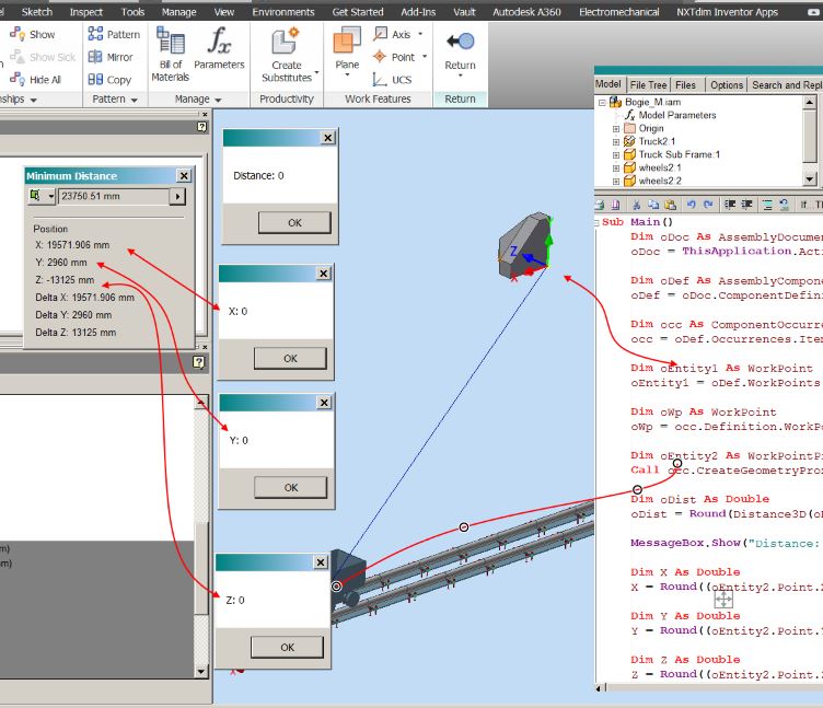 Solved: iLogic output Measure Distance to X,Y,Z values - Autodesk Community