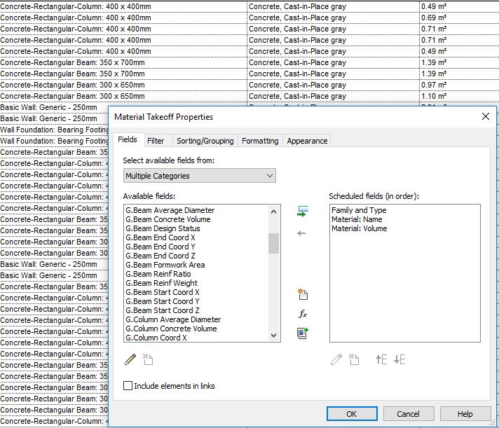 Solved: Structural columns do not appear in material take of tables - Autodesk Community