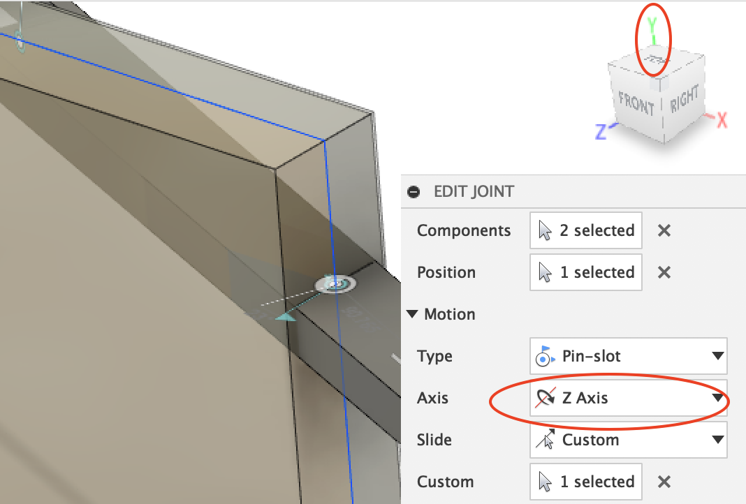 Selecting axis for pin-slot joints - what is the logic? - Autodesk ...