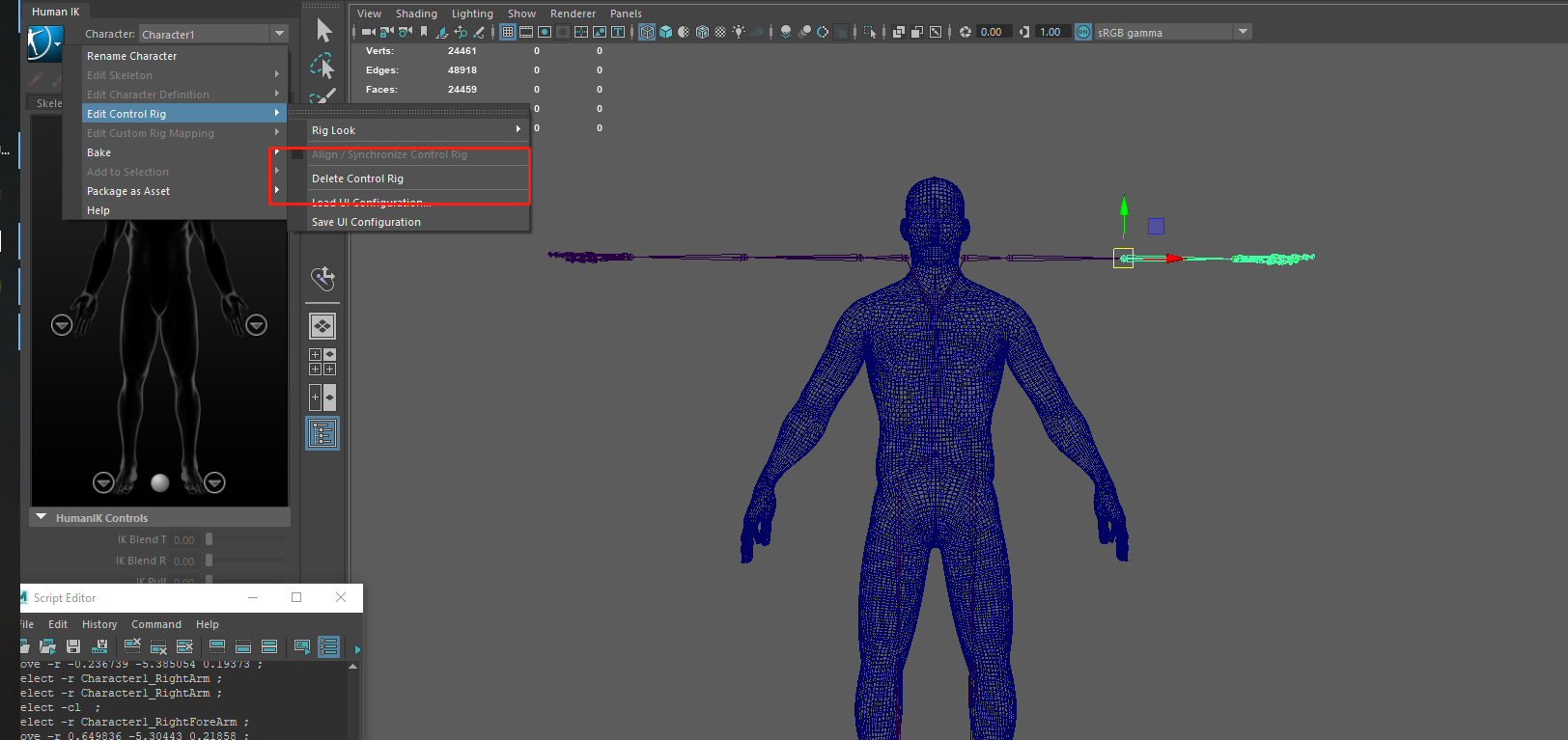 HumanIK (re)set/update skeleton stance pose after moving joints ...