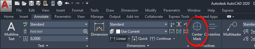 Solved: How do I add center lines to circles in 2020 - Autodesk Community