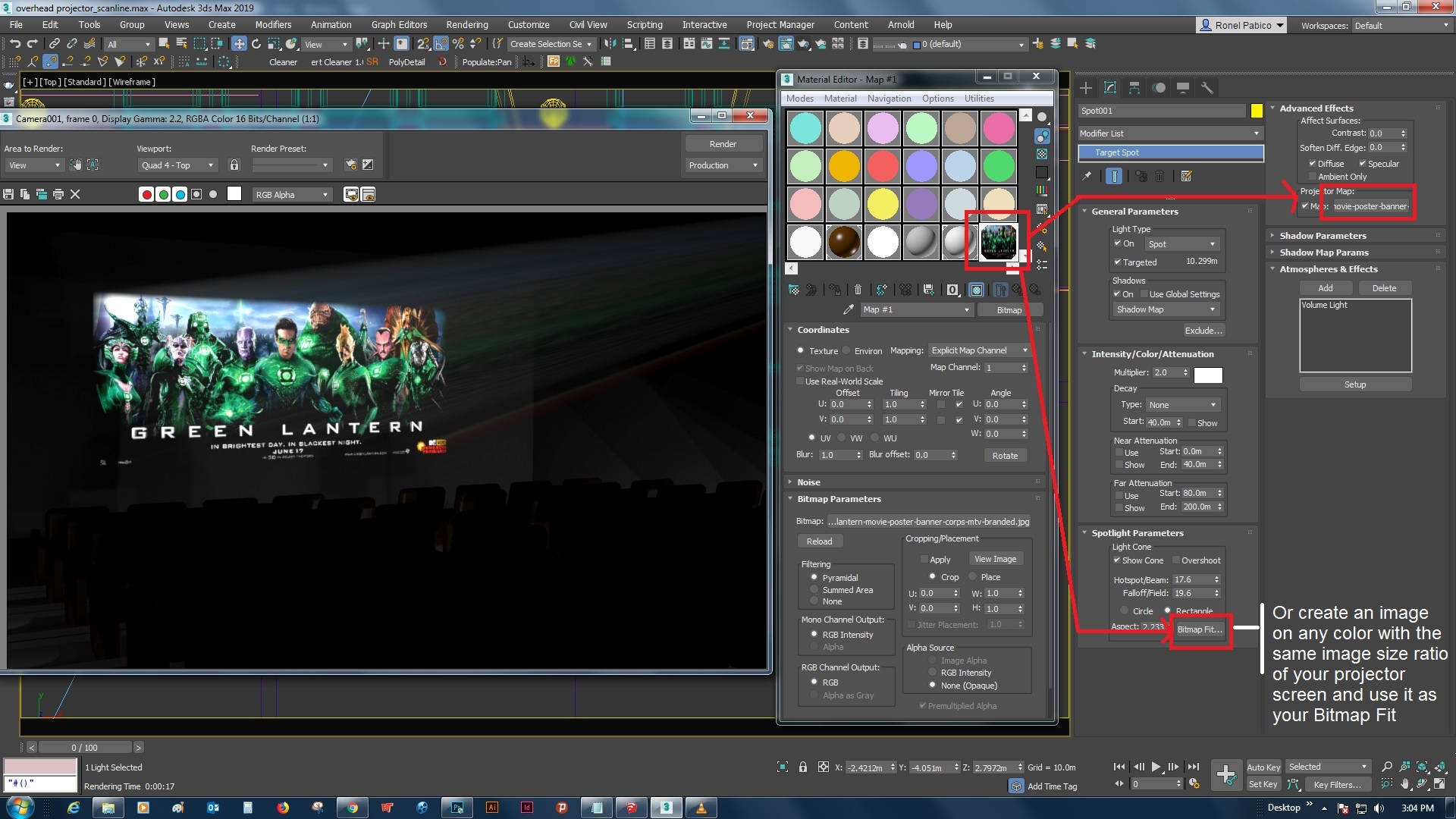 How to mimic lighting from an overhead projector? - Autodesk Community