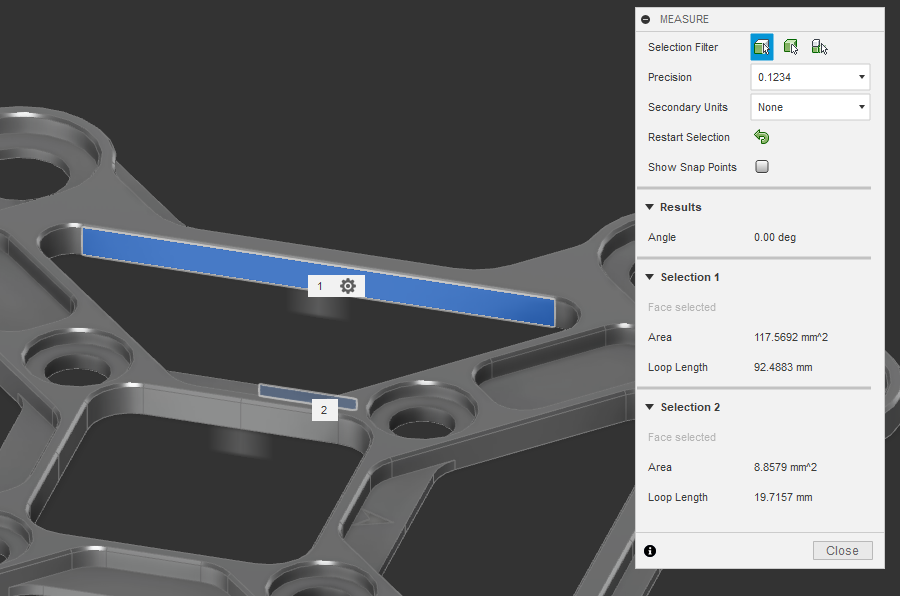 Solved: Can't inspect distance between parallel faces - Autodesk Community