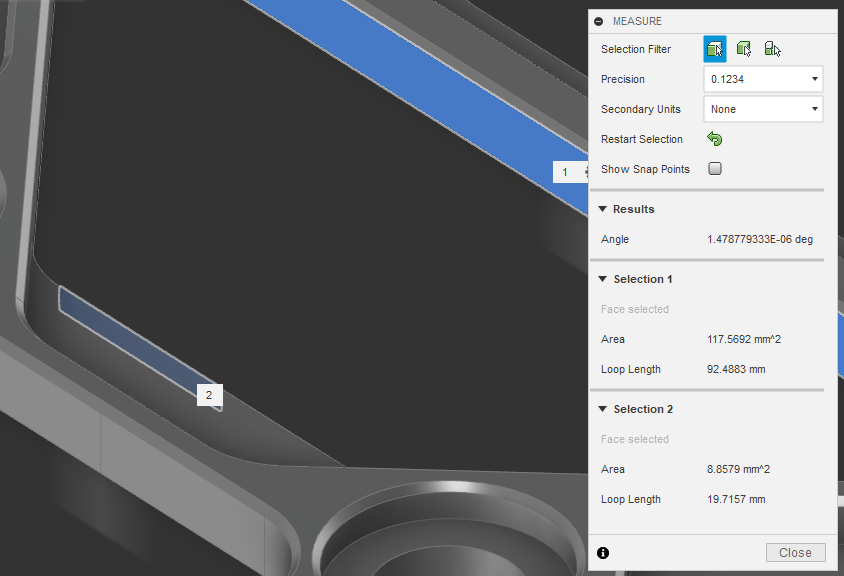 Solved: Can't inspect distance between parallel faces - Autodesk Community