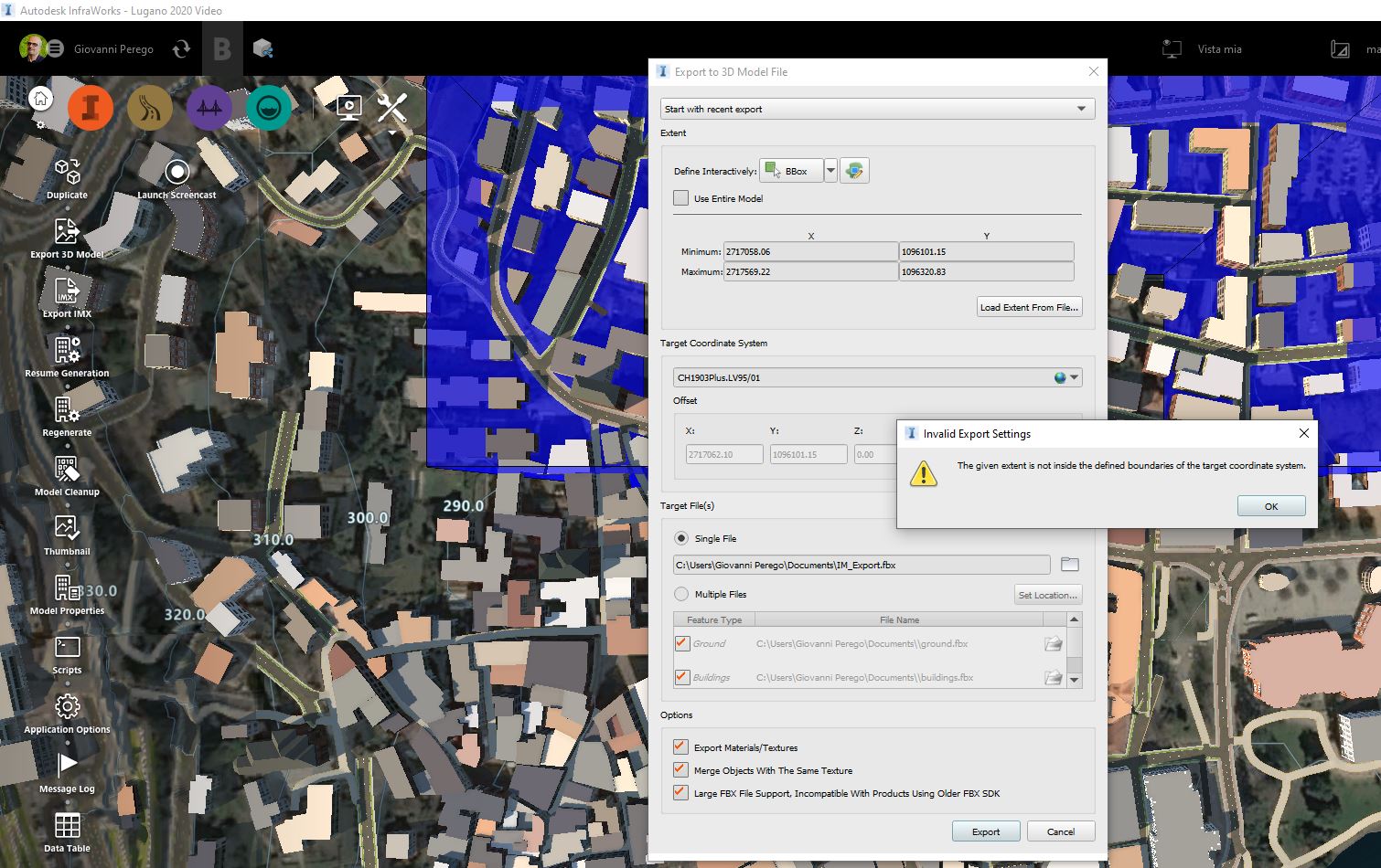 Extent error exporting a 3D Model from InfraWorks - Autodesk Community