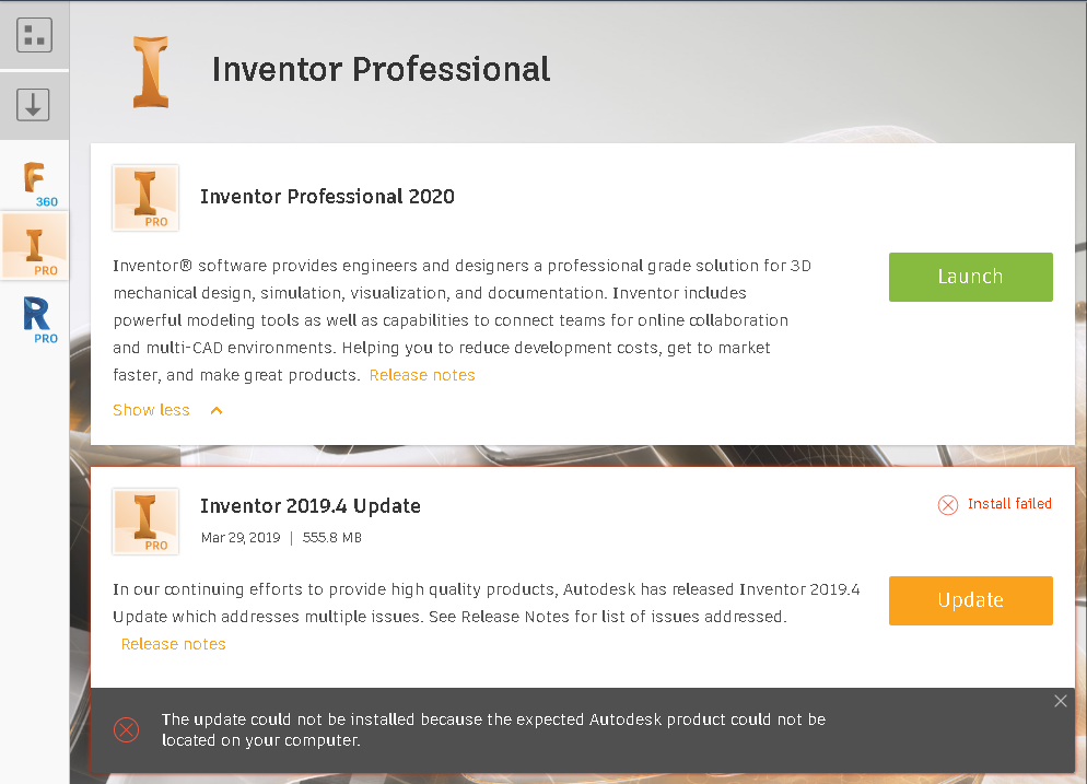 Solved: autodesk desktop app shows update for uninstalled inventor version - Autodesk Community