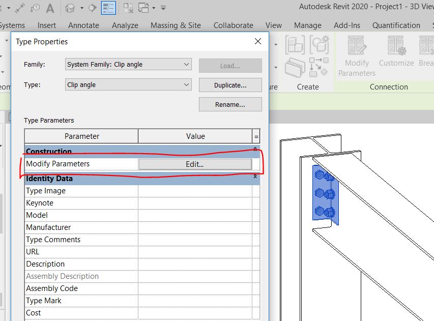 Structural Connection: Modify parameters not working - Autodesk Community