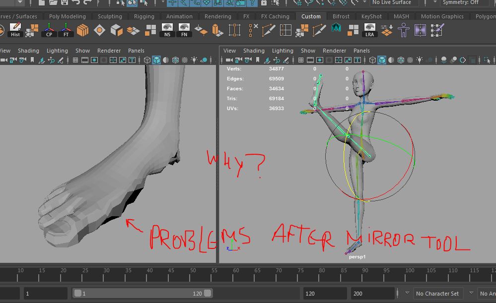 Mirror skin weights problem (right side) - Autodesk Community