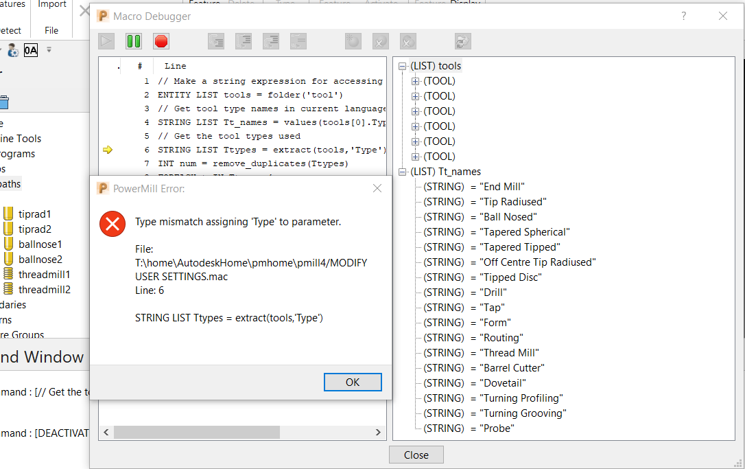Solved: Needing macro help with proper use and reference of $tool.type ...