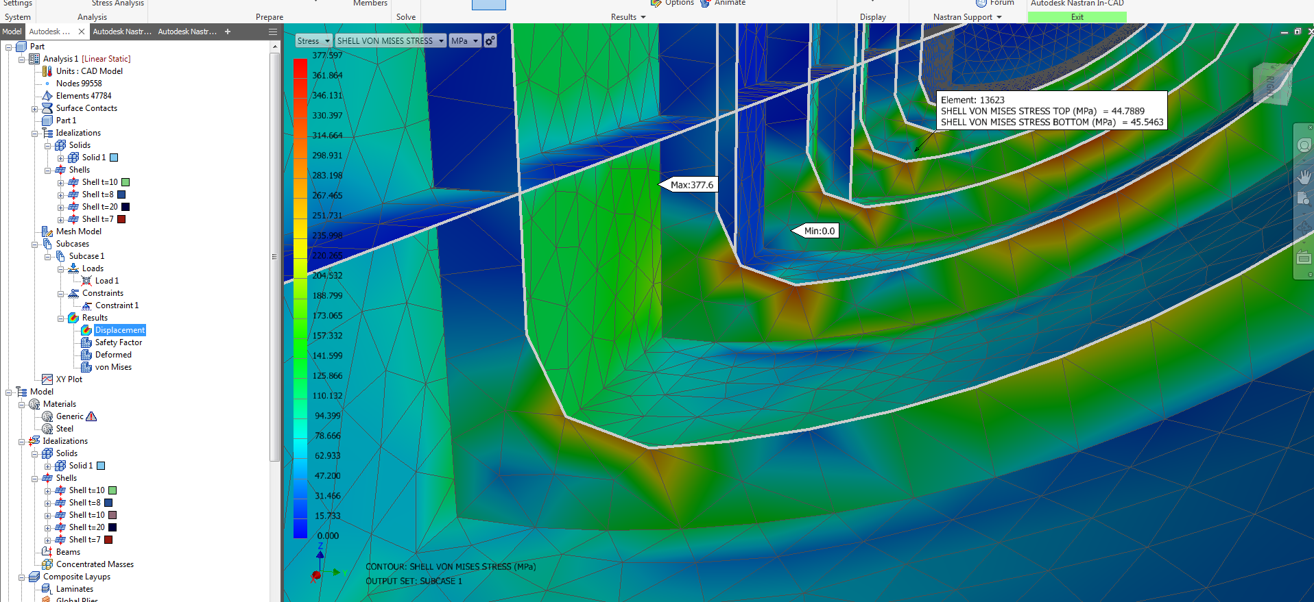 Transparent results shell von Mises & conflicting probe - Autodesk Community
