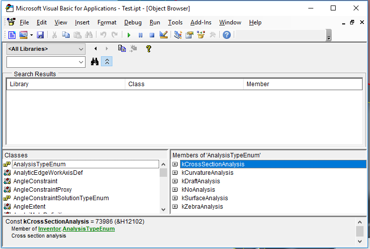 Cross Section Analysis and VBA Editor / Object Browser - Autodesk Community