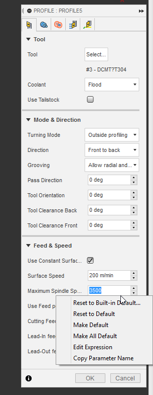 Lathe tool set maximum RPM? - Autodesk Community