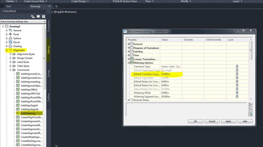 Solved: Add Widening to Offset Alignment, no solution - Autodesk Community