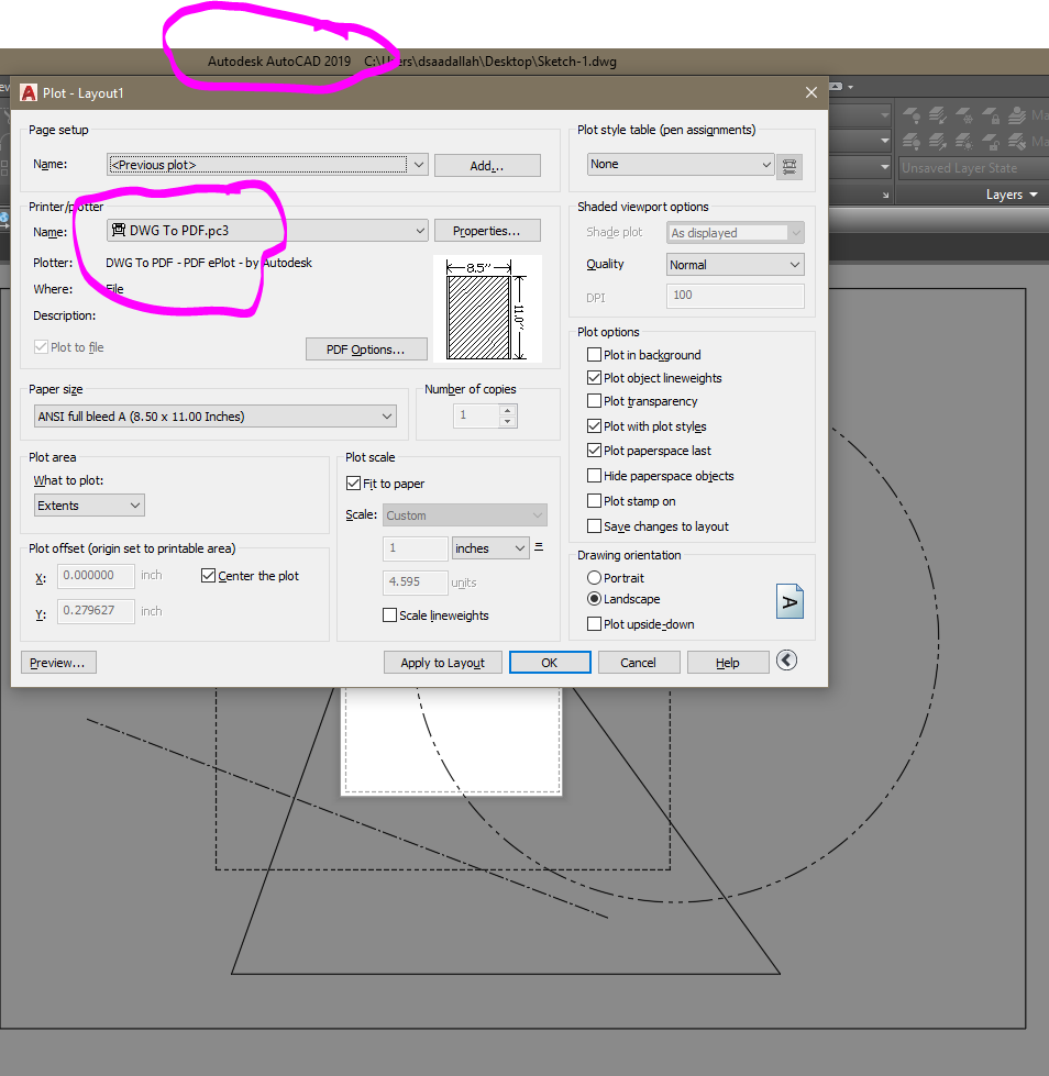Solved: in AutoCAD 2019 -during printing all line types convert in one line types ...